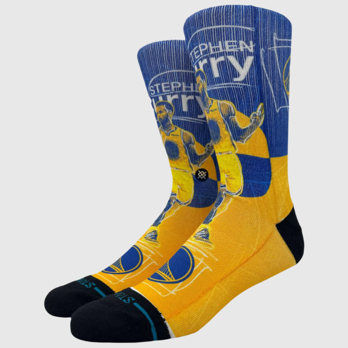 Stephen Curry Golden State Warriors Pasted Stance NBA Socks ...