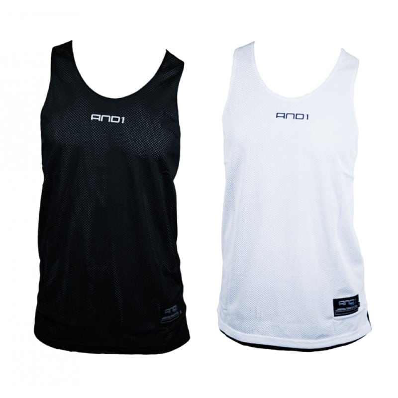 And1 Black/White Reversible Singlet – Basketball Jersey World