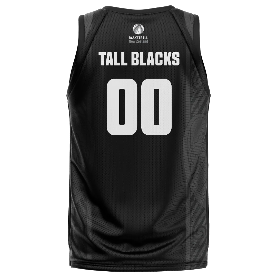 New Zealand Tall Blacks #00 National Black Official Mens Jersey ...
