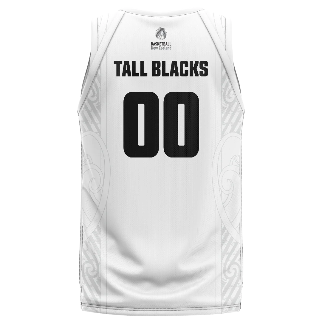 New Zealand Tall Blacks #00 National White Official Mens Jersey ...