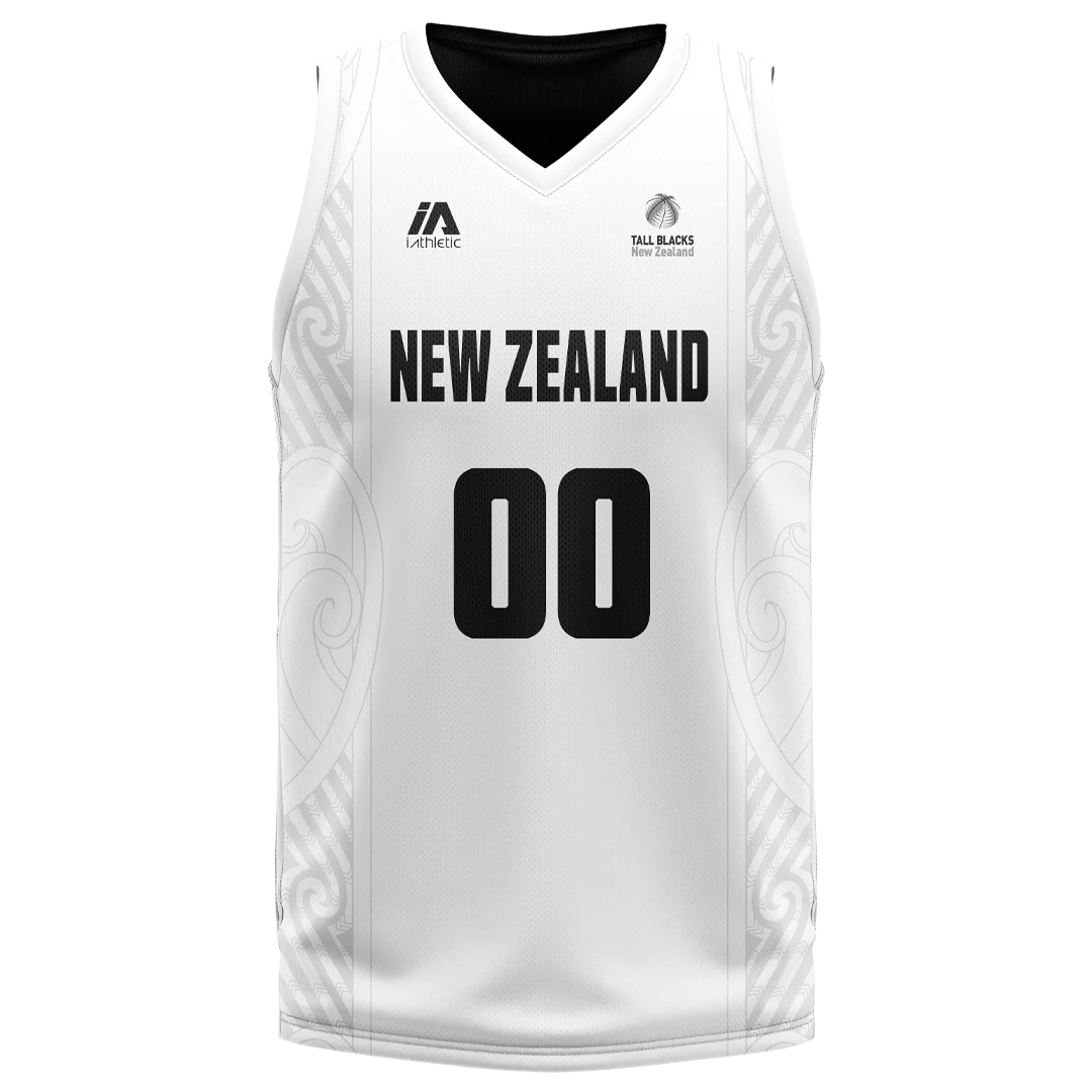 New Zealand Tall Blacks #00 National White Official Mens Jersey ...